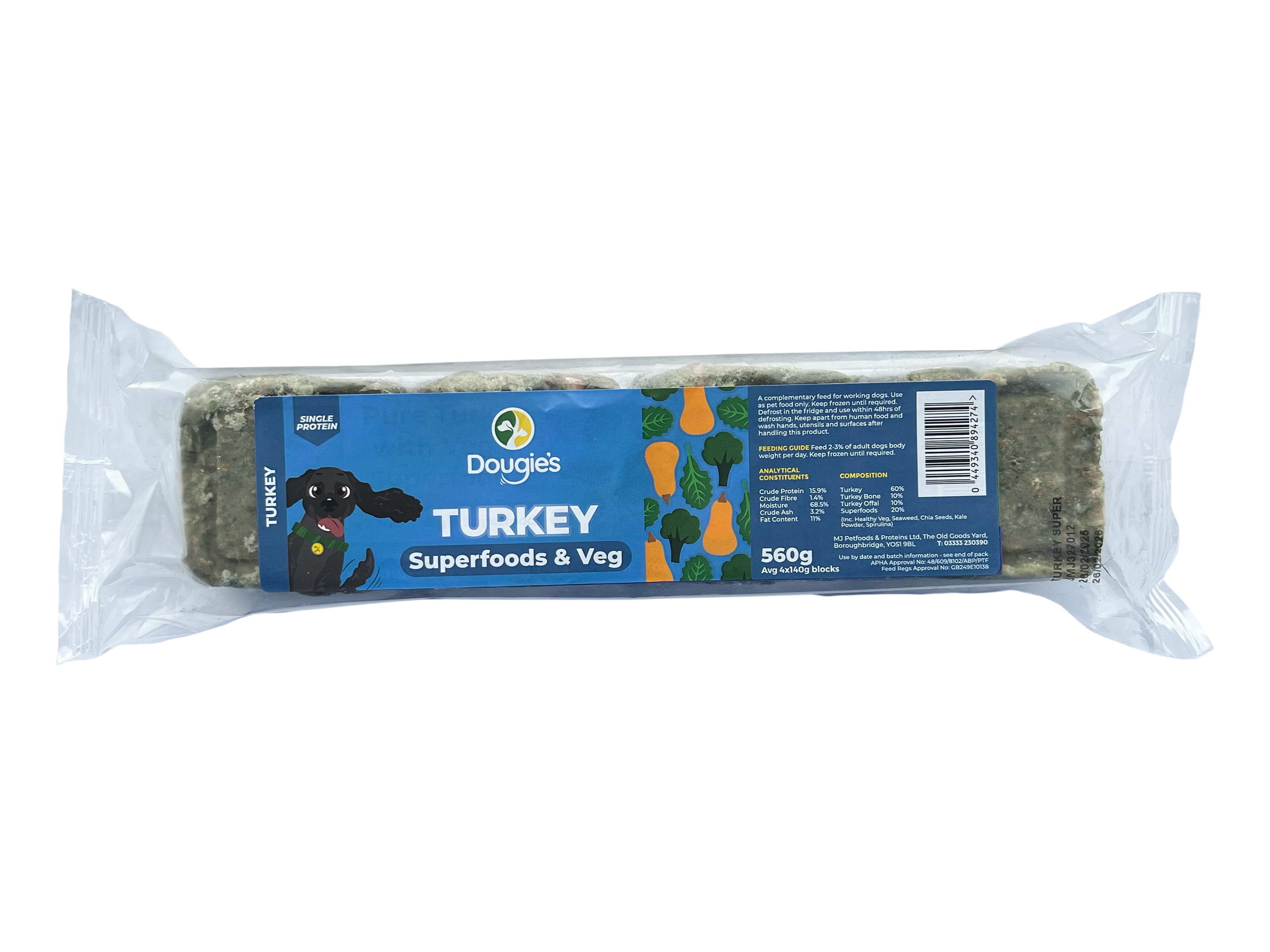 Dougies - Turkey with Superfood Mince 560g – Lay Down The Raw
